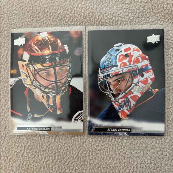 Upper Deck | Other | Set Of 2 Nhl Goalie Cards Stolarz S Skinner | Poshmark